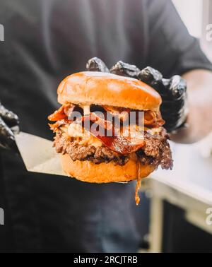 Super gourmet burger with high quality ingredients Stock Photo - Alamy