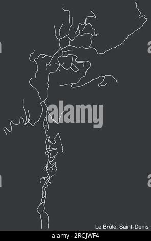Street roads map of the LE BRÛLÉ QUARTER, SAINT-DENIS (LA RÉUNION Stock ...