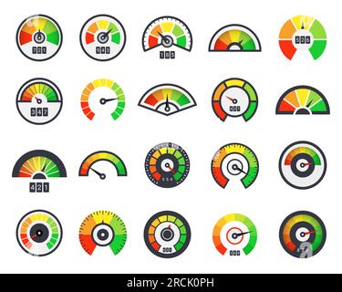 Speedometer indicator. Energy and rate measurement dial with arrow ...