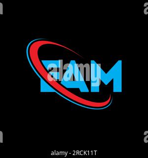 EAM circle letter logo design with circle and ellipse shape. EAM ...