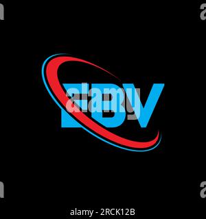 EBV circle letter logo design with circle and ellipse shape. EBV ...