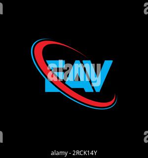 EAV circle letter logo design with circle and ellipse shape. EAV ...
