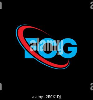 ECG circle letter logo design with circle and ellipse shape. ECG ...