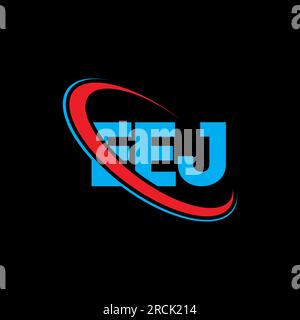 EEJ circle letter logo design with circle and ellipse shape. EEJ ...