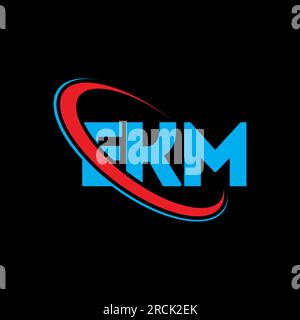 EKM circle letter logo design with circle and ellipse shape. EKM ...