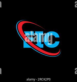 EIC circle letter logo design with circle and ellipse shape. EIC ...