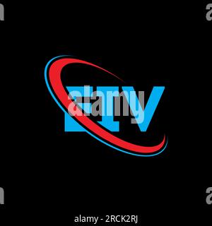 EIV circle letter logo design with circle and ellipse shape. EIV ...