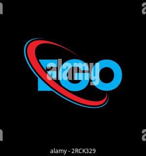 EGO circle letter logo design with circle and ellipse shape. EGO ...