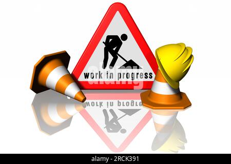 Maintenance work in progress sign board Stock Photo - Alamy