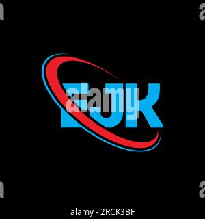 EJK circle letter logo design with circle and ellipse shape. EJK ...