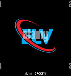 ELV circle letter logo design with circle and ellipse shape. ELV ...