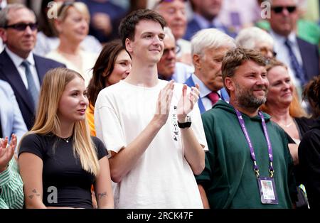 Stepan Simek, husband of Marketa Vondrousova after watching the Ladies ...