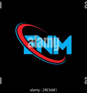 ENM circle letter logo design with circle and ellipse shape. ENM ...