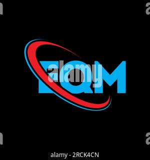 EQM circle letter logo design with circle and ellipse shape. EQM ...