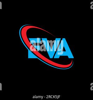 EVA circle letter logo design with circle and ellipse shape. EVA ...