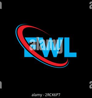 EWL circle letter logo design with circle and ellipse shape. EWL ...