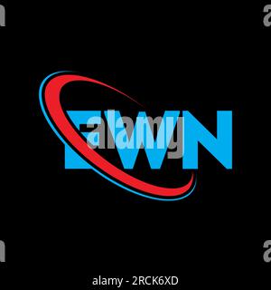 EWN circle letter logo design with circle and ellipse shape. EWN ...