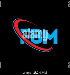 FBM circle letter logo design with circle and ellipse shape. FBM ...