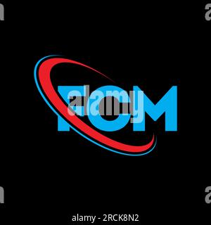 FCM circle letter logo design with circle and ellipse shape. FCM ...