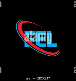 FEL circle letter logo design with circle and ellipse shape. FEL ...
