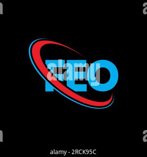 FEO circle letter logo design with circle and ellipse shape. FEO ...