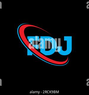 FDJ circle letter logo design with circle and ellipse shape. FDJ ...