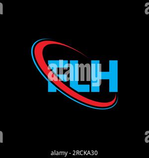 FLH circle letter logo design with circle and ellipse shape. FLH ...