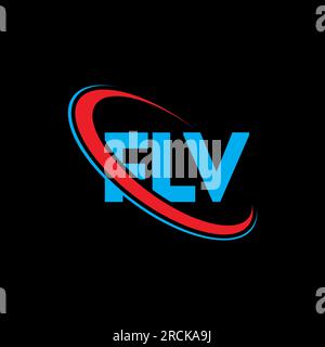 FLV circle letter logo design with circle and ellipse shape. FLV ...