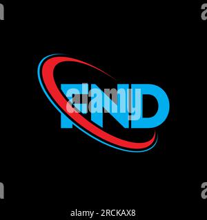 FND circle letter logo design with circle and ellipse shape. FND ...