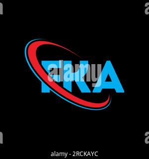FKA circle letter logo design with circle and ellipse shape. FKA ...
