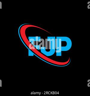 FJP circle letter logo design with circle and ellipse shape. FJP ...