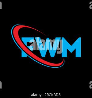 FWM circle letter logo design with circle and ellipse shape. FWM ...