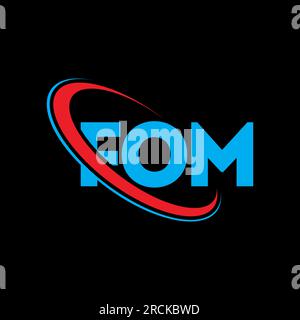 FOM circle letter logo design with circle and ellipse shape. FOM ...