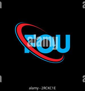 FOU circle letter logo design with circle and ellipse shape. FOU ...