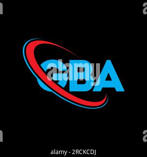 GBA circle letter logo design with circle and ellipse shape. GBA ...