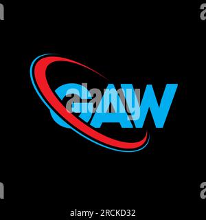 GAW circle letter logo design with circle and ellipse shape. GAW ...