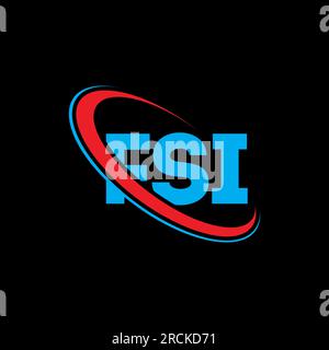 FSI circle letter logo design with circle and ellipse shape. FSI ...