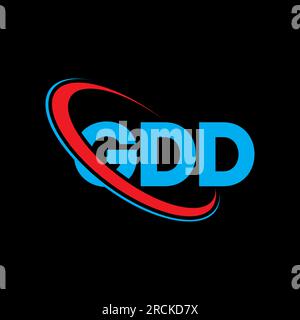 GDD circle letter logo design with circle and ellipse shape. GDD ...