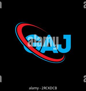 GAJ circle letter logo design with circle and ellipse shape. GAJ ...