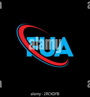 FUA circle letter logo design with circle and ellipse shape. FUA ...