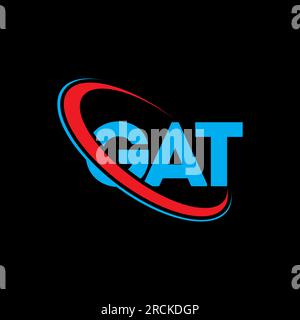 GAT circle letter logo design with circle and ellipse shape. GAT ...