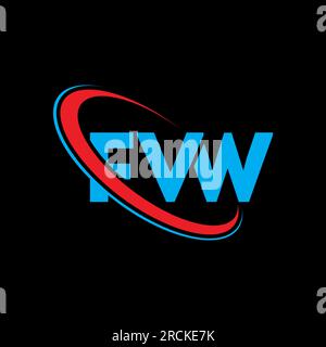 FVW circle letter logo design with circle and ellipse shape. FVW ellipse letters with ...