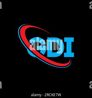 GDI circle letter logo design with circle and ellipse shape. GDI ...