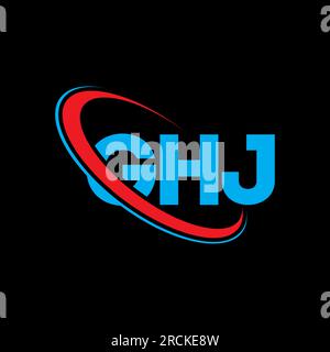 GHJ circle letter logo design with circle and ellipse shape. GHJ ...