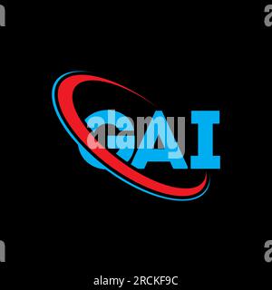 GAI circle letter logo design with circle and ellipse shape. GAI ...
