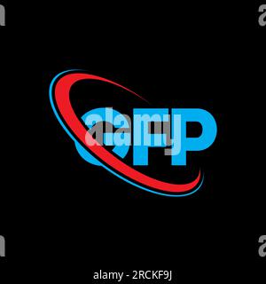 GFP circle letter logo design with circle and ellipse shape. GFP ...