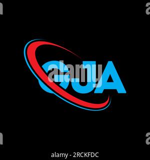 GJA circle letter logo design with circle and ellipse shape. GJA ...