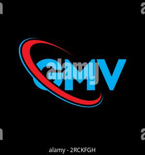 GMV circle letter logo design with circle and ellipse shape. GMV ellipse letters with ...