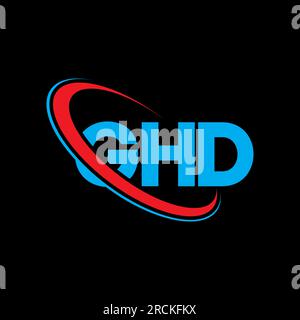 GHD circle letter logo design with circle and ellipse shape. GHD ...