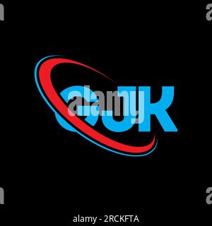 GJK circle letter logo design with circle and ellipse shape. GJK ellipse letters with ...